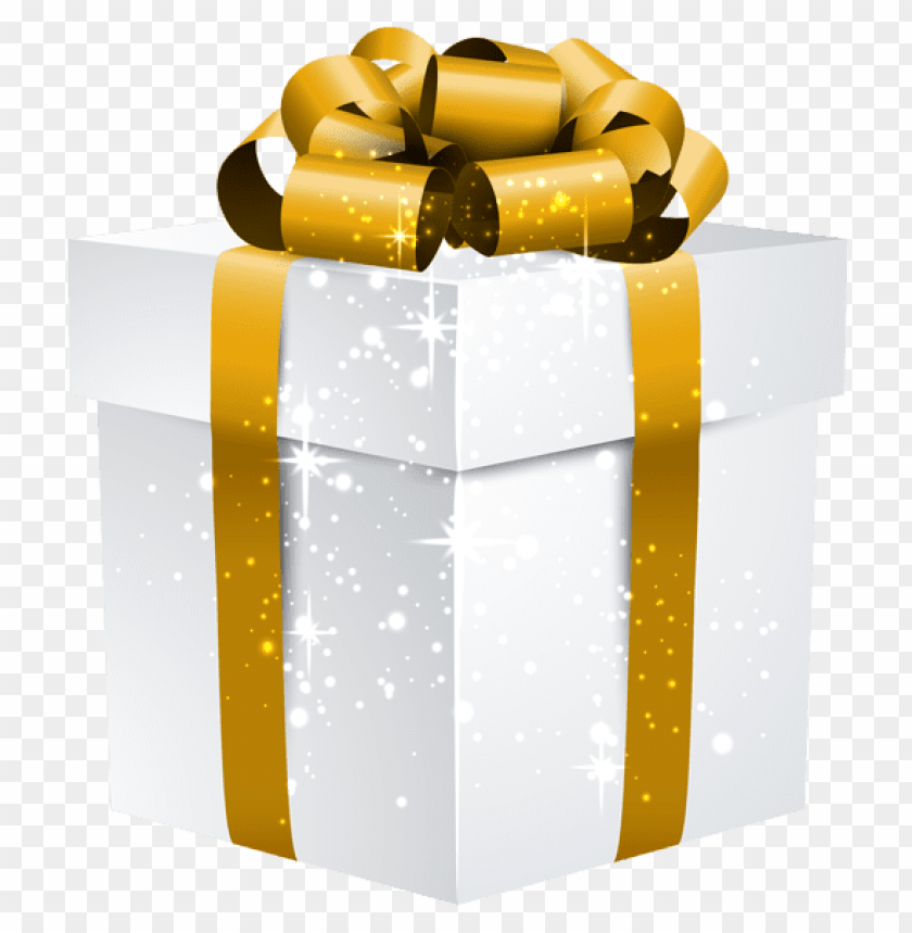 Free download | HD PNG white shining gift box with gold bow clipart png ...