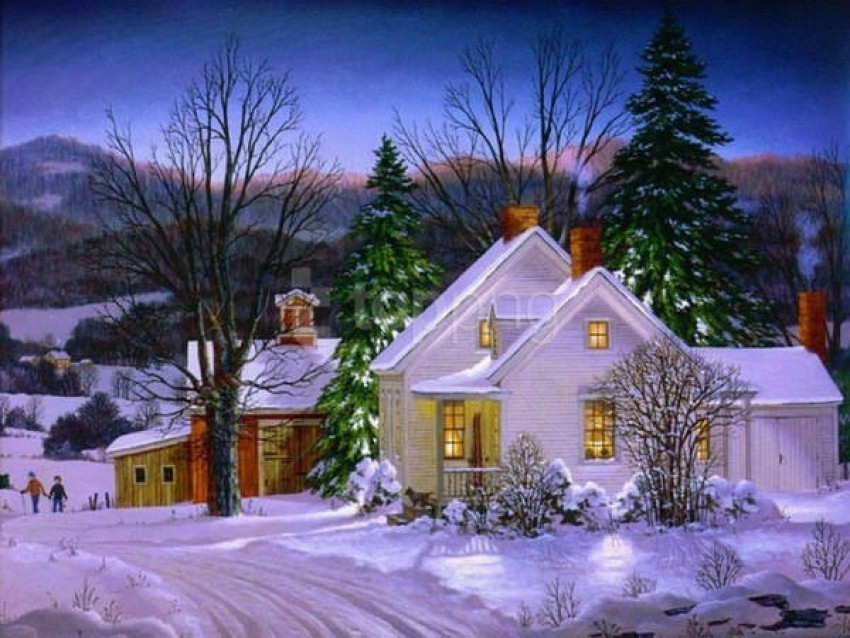 Free download | HD PNG snowy winter houses 4k artwork background best ...