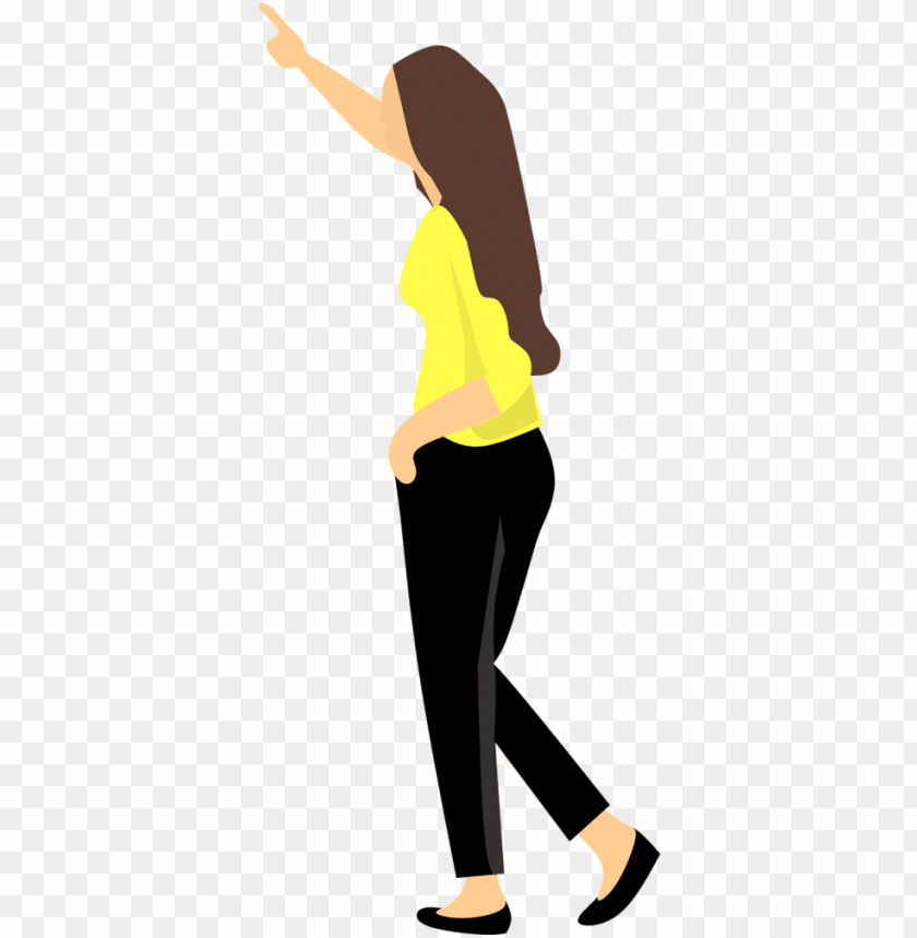 Free download | HD PNG woman pointing back view transparent PNG ...