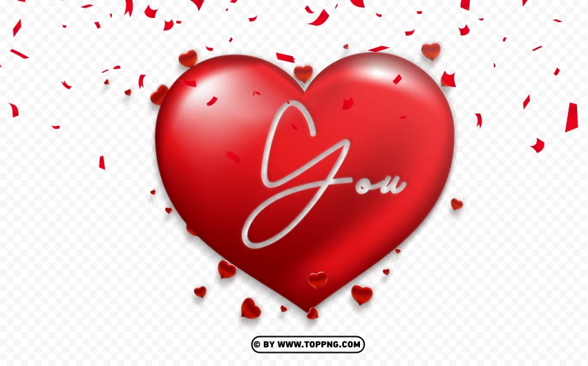 Free download | HD PNG you my heart with confetti valentines day design ...