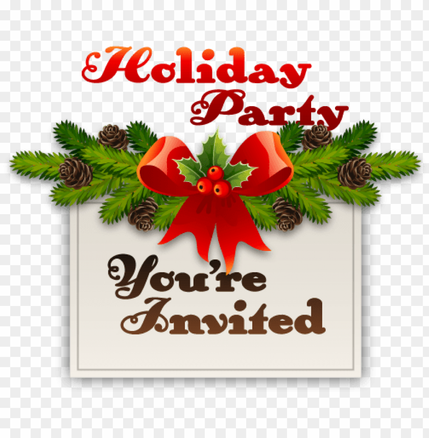 Free download | HD PNG you re invited to our holiday party PNG ...