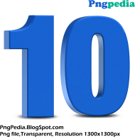 Download blue 3d numbers set 10 ten - blue number 10 3d png - Free PNG ...