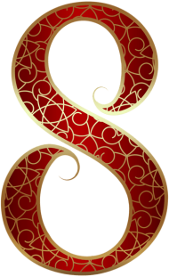 Download gold red number eight png - Free PNG Images | TOPpng