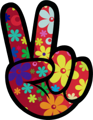 1970s Peace Sign Fingers Art