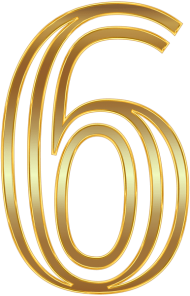 Download number six gold png - Free PNG Images | TOPpng