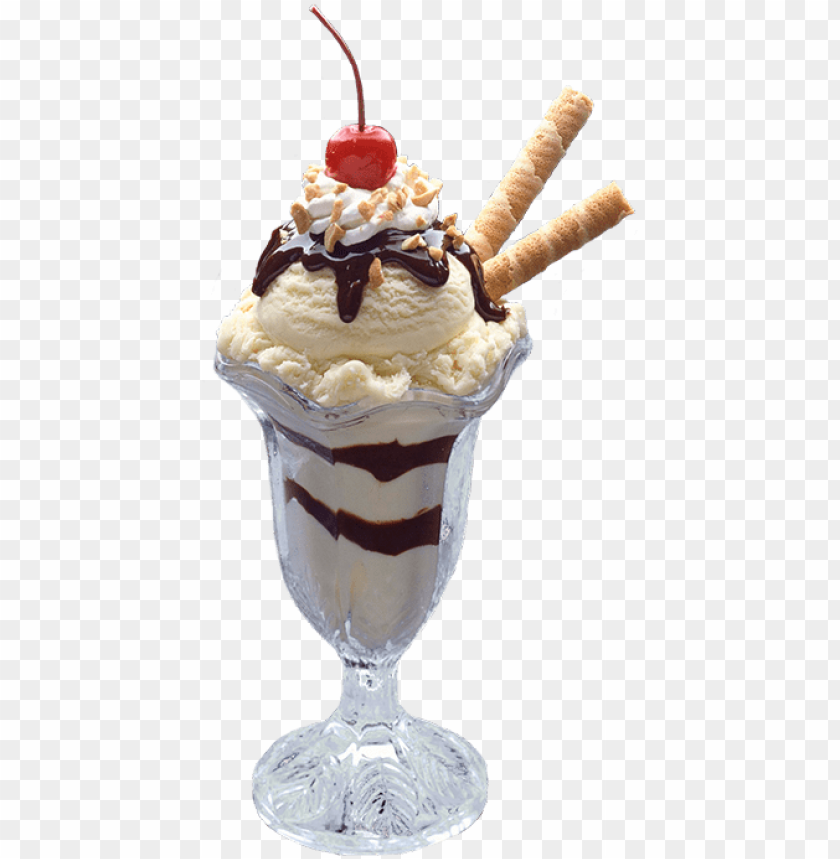 Free Download HD PNG Tall Ice Cream Sundae With Toppings PNG