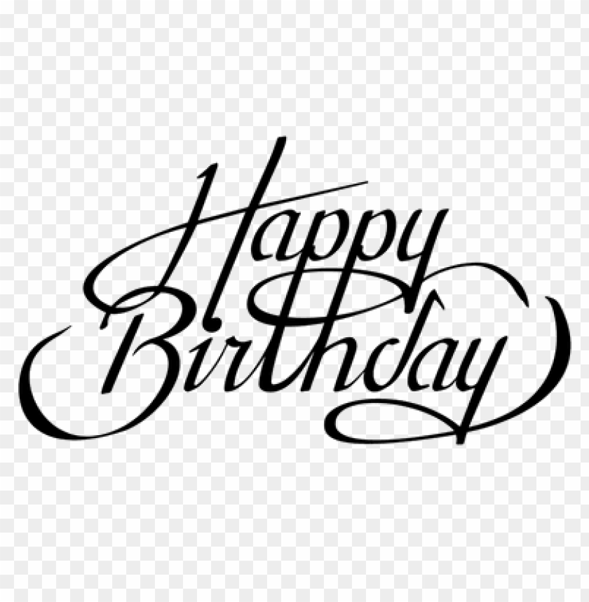 Happy Birthday Fonts Calligraphy PNG Image With Transparent Background 