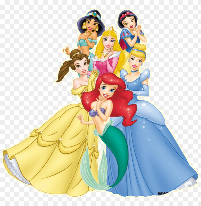 Free Download HD PNG Disney Princesses Group Birthday Template Png
