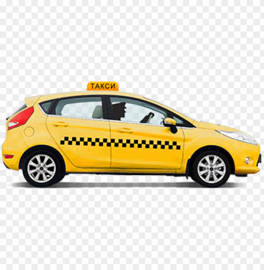 Yellow Ford Taxi Side View TOPpng