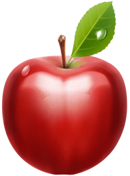 Deep Red Apple with Natural Stem | TOPpng