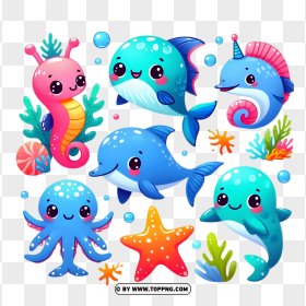 Sea Creatures Png By Pngimagesfree - Clip Art For Sea Creatures PNG ...